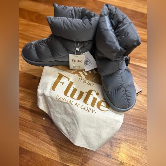 flufie | Shoes | Metallic Sonic Silvergray Pillow Boot | Poshmark